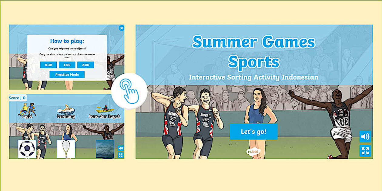 Summer Games Sports Interactive Sorting Activity Indonesian