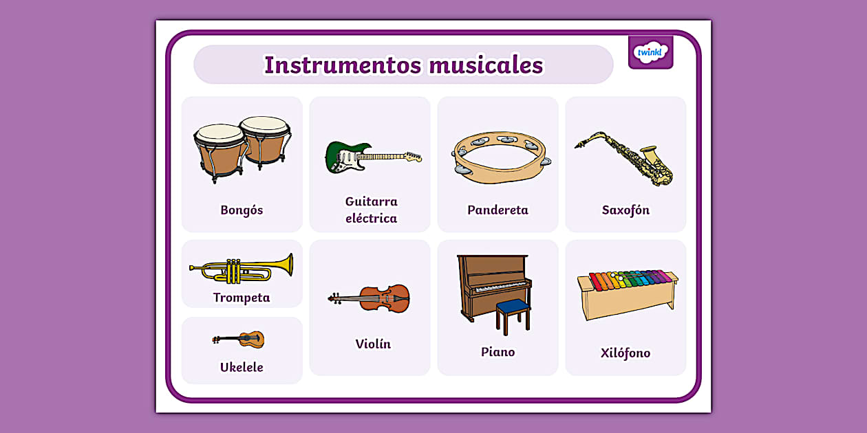 Lámina: Instrumentos musicales | Recursos Educativos Twinkl
