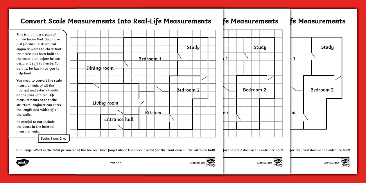Sixth Grade Convert Scale Measurements Into Real-Life Measurements ...