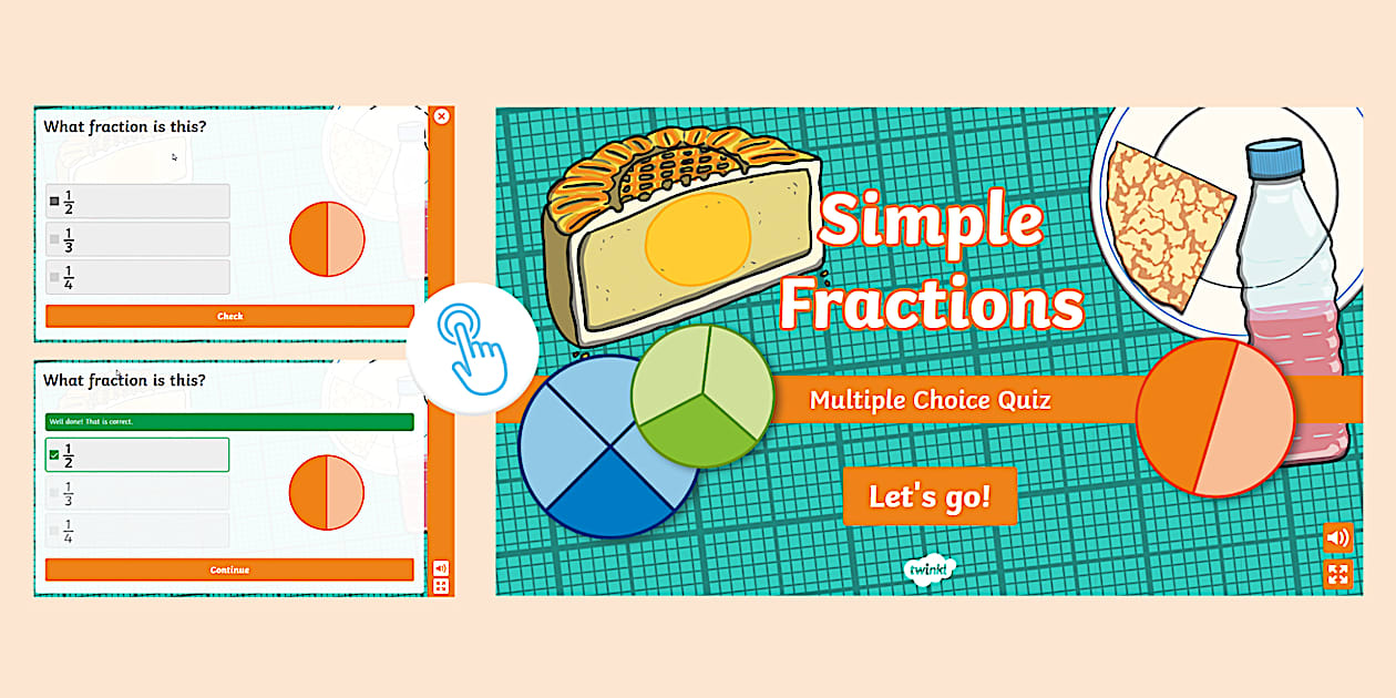 👉 Simple Fractions Interactive Quiz (teacher made)