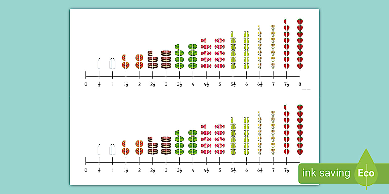 👉 Halves Number Line (Teacher-Made) - Twinkl