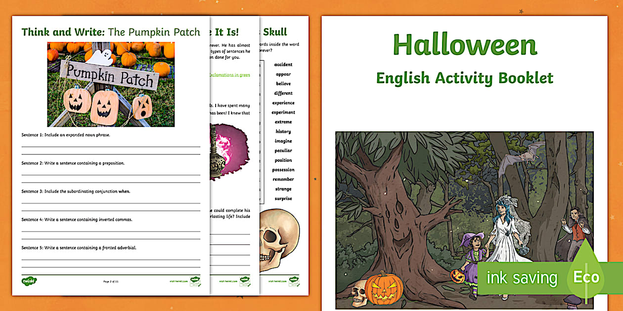 Editable Year 3 Halloween English Activity Booklet - Twinkl