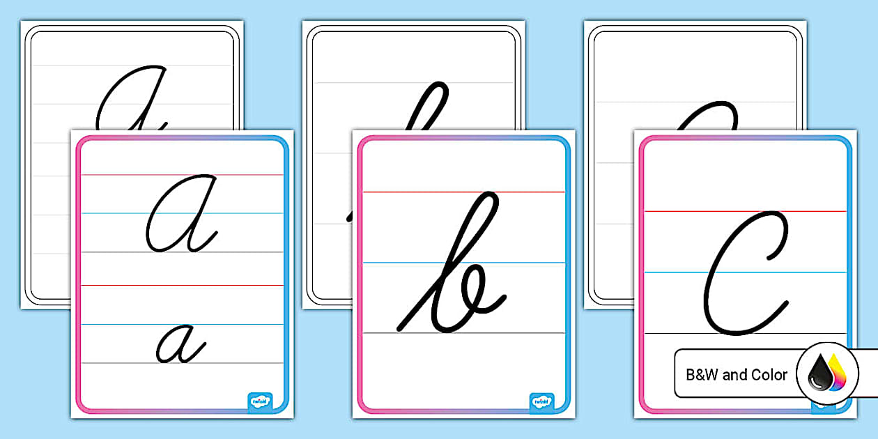 Cursive Alphabet Letters Display Posters