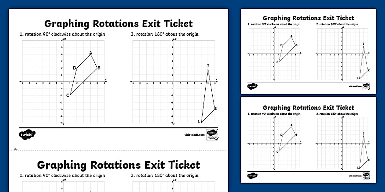 Eighth Grade Graphing Rotations Exit Ticket (teacher made)