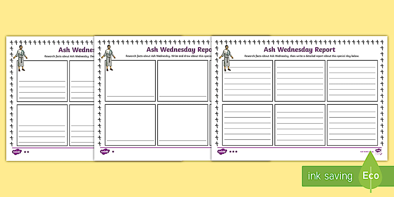 Ash Wednesday Report Writing Template (teacher made)