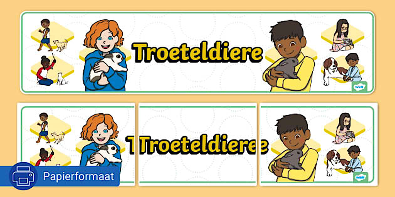 Troeteldiere Vertoonbanier (teacher made) - Twinkl