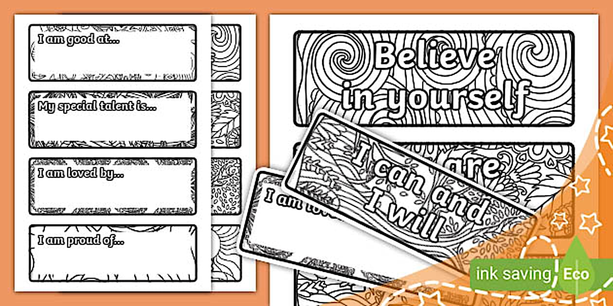 Confidence Boost Colouring Bookmarks (teacher made) - Twinkl