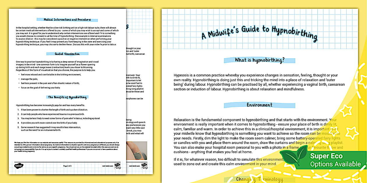 FREE! - A Midwife's Guide to Hypnobirthing (teacher made)