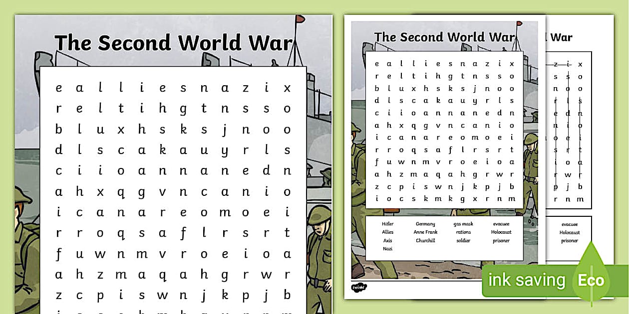 World War 2 Word Search | WW2 Primary Resources for Kids