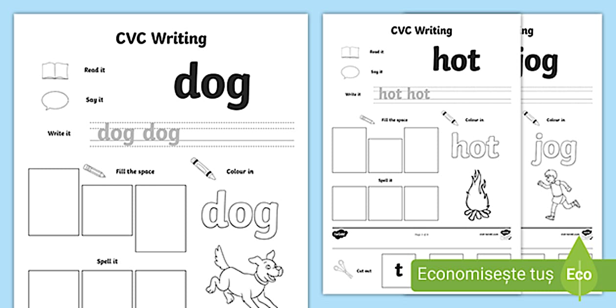 CVC Writing Word Worksheet / Worksheet Pack O - Twinkl
