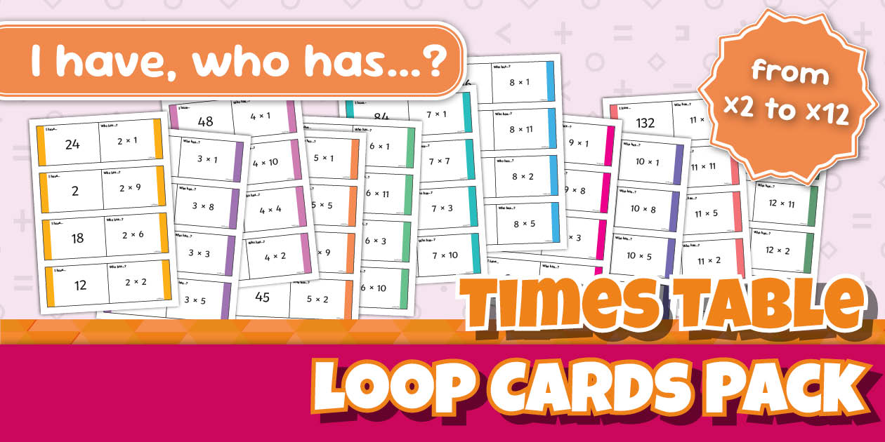 👉 Times Table Loop Cards Pack