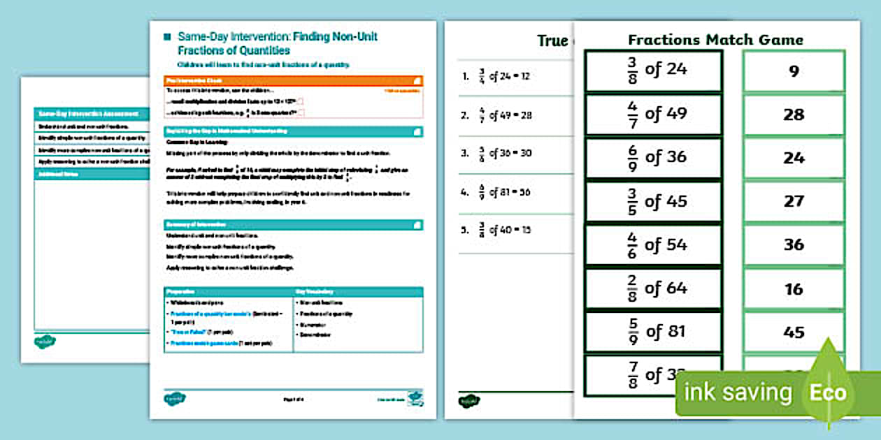 👉 Y5 Intervention: Finding Non-Unit Fractions of Quantities