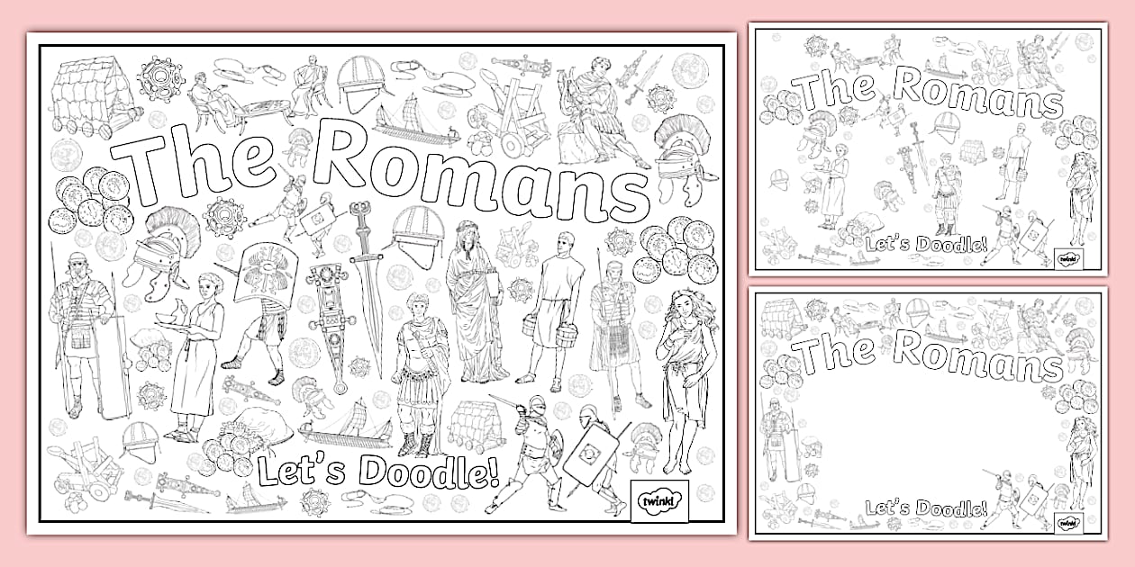 The Romans Doodle Colouring Pages - KS2 - Twinkl