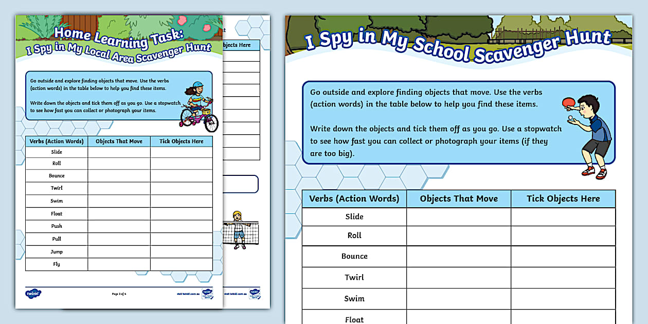 I Spy in my School Scavenger Hunt