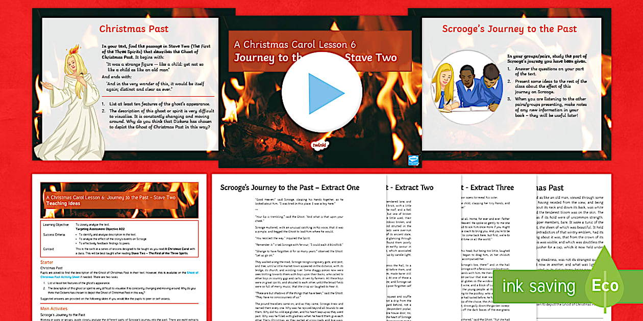 Editable A Christmas Carol Lesson 6: Journey to the Past - Stave Two