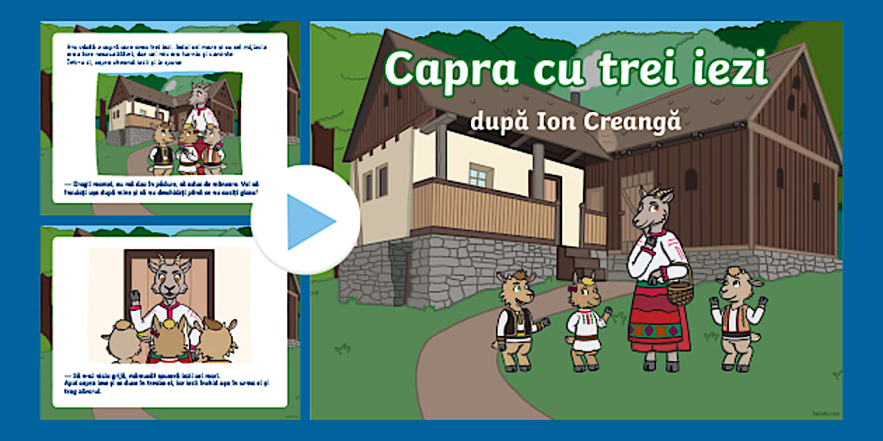 Capra cu trei iezi – Poveste PowerPoint - Twinkl