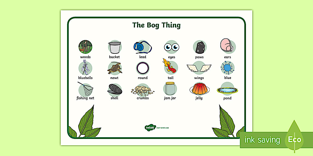 The Bog Thing Word Mat (teacher made) - Twinkl