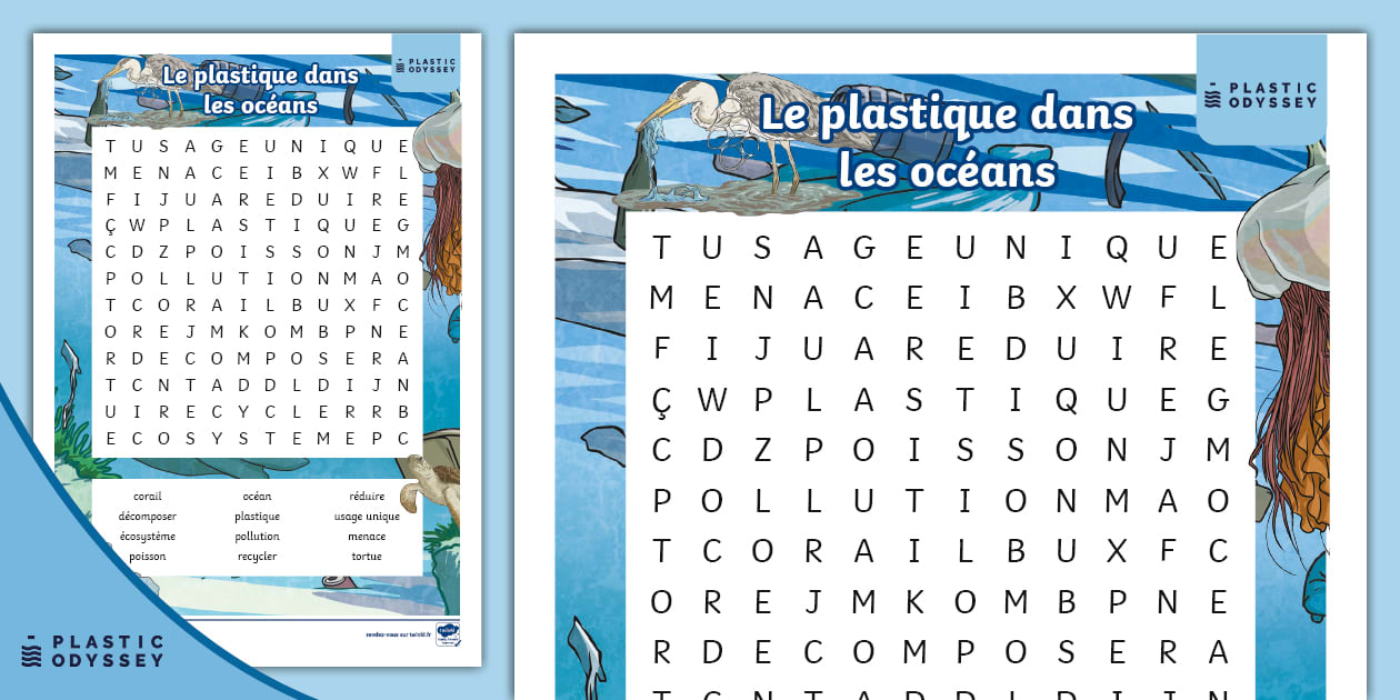 * NEW * Plastic Odyssey - Mots mêlés sur le plastique dans les océans
