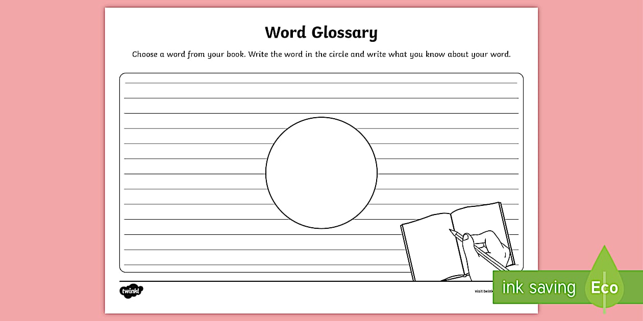 Cursive Word Glossary Comprehension Worksheet (teacher made)