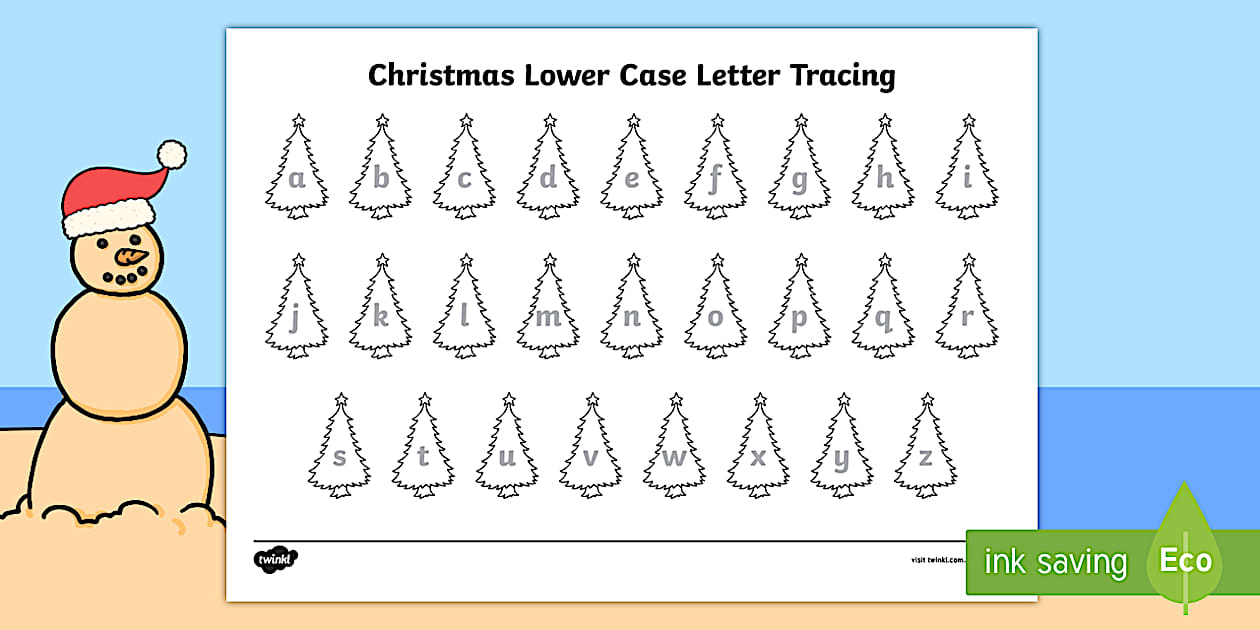 Christmas Trees | Lowercase Letter Tracing Worksheets
