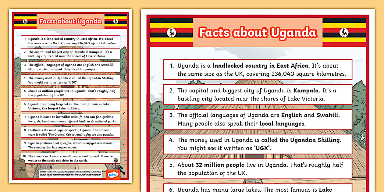 10 Facts about Uganda (Hecho por educadores) - Twinkl