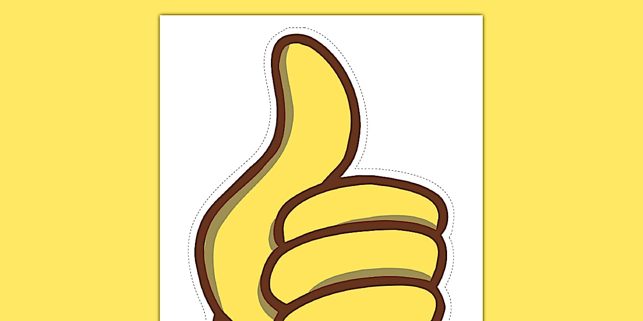 Thumbs Up Emoticon Display Cut-Out (teacher made) - Twinkl