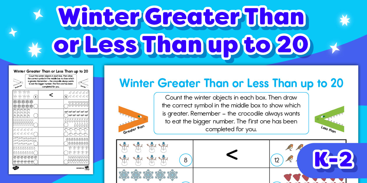 Winter Greater Than or Less Than up to 20 Activity