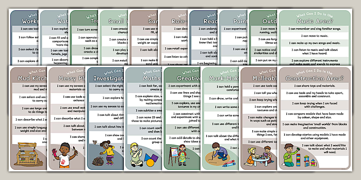 Neutral-Themed 'I Can' Continuous Provision Prompt Poster Pack