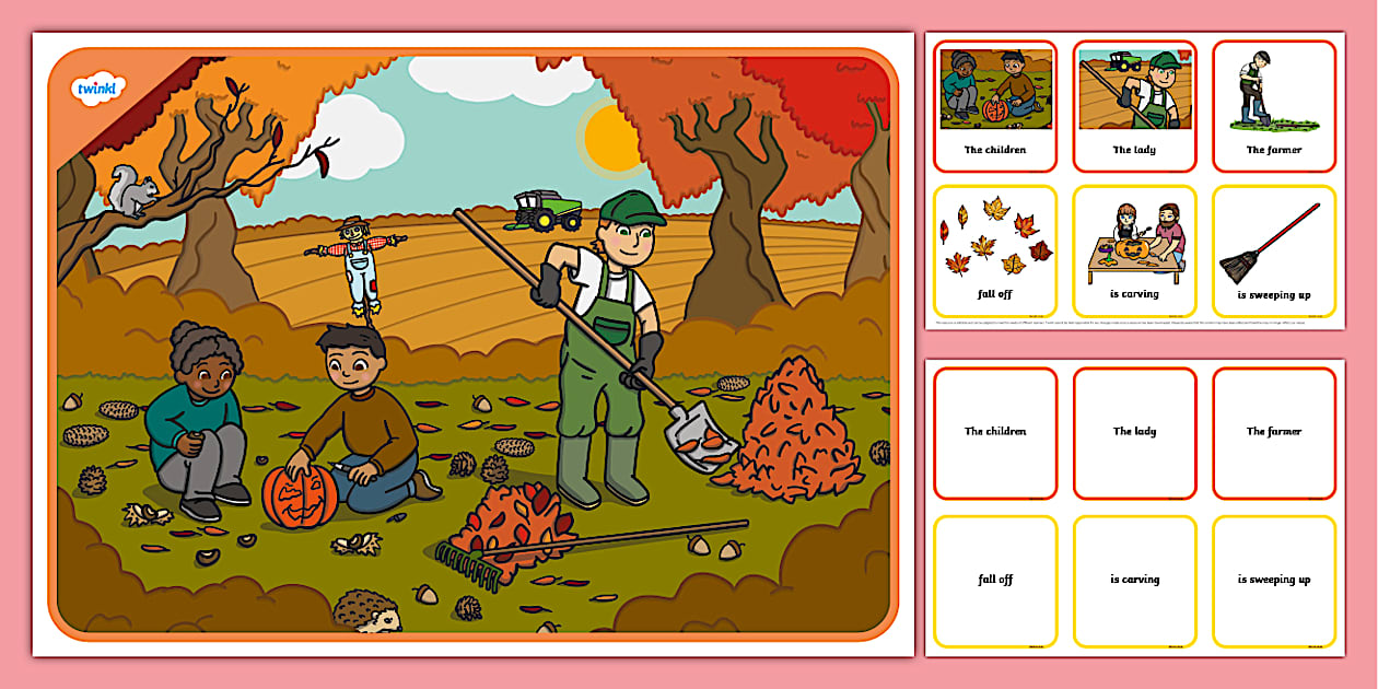 Colourful Semantics Autumn Picture Scene (teacher made)