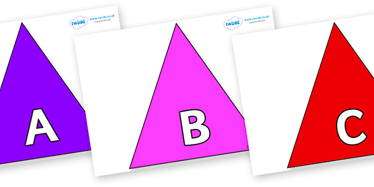 A-Z Alphabet on Triangles (teacher made) - Twinkl