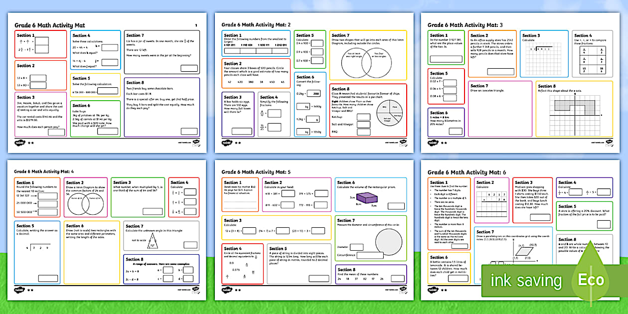 Higher Ability Grade 6 Summer 1 Math Activity Mats - Twinkl