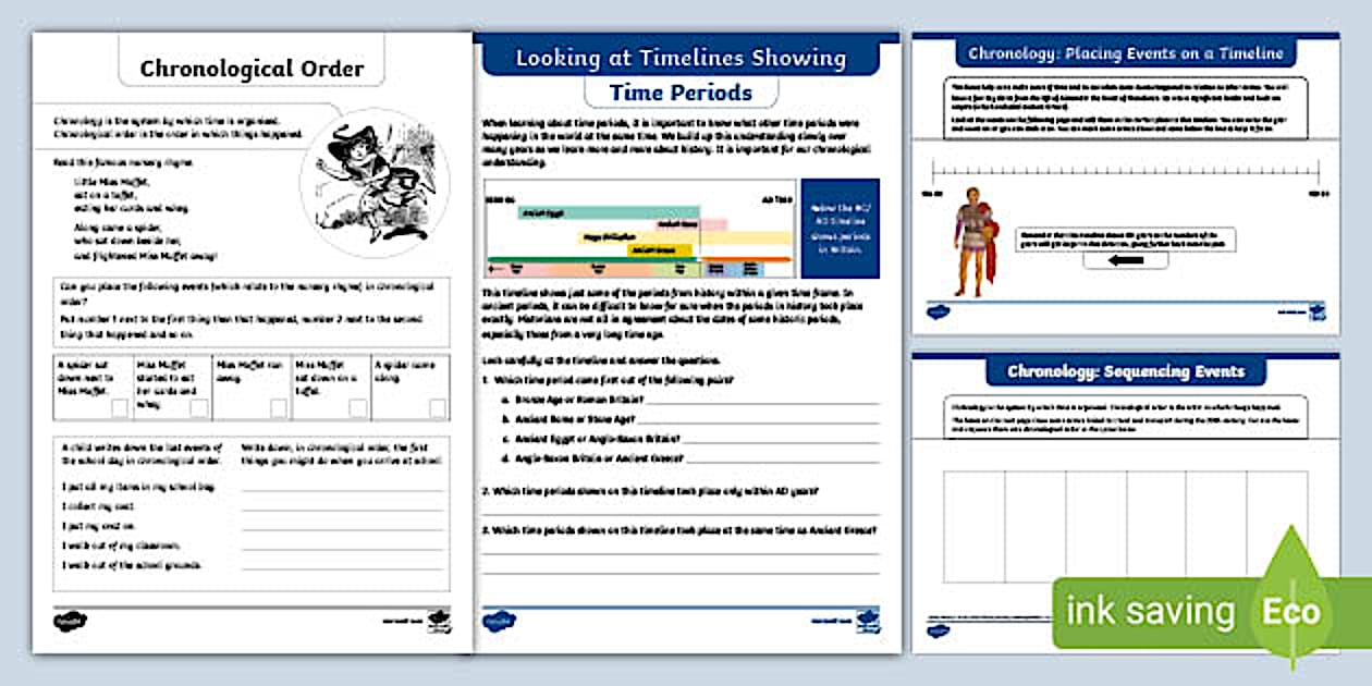 KS2 Chronology Activity Sheets (teacher made) - Twinkl