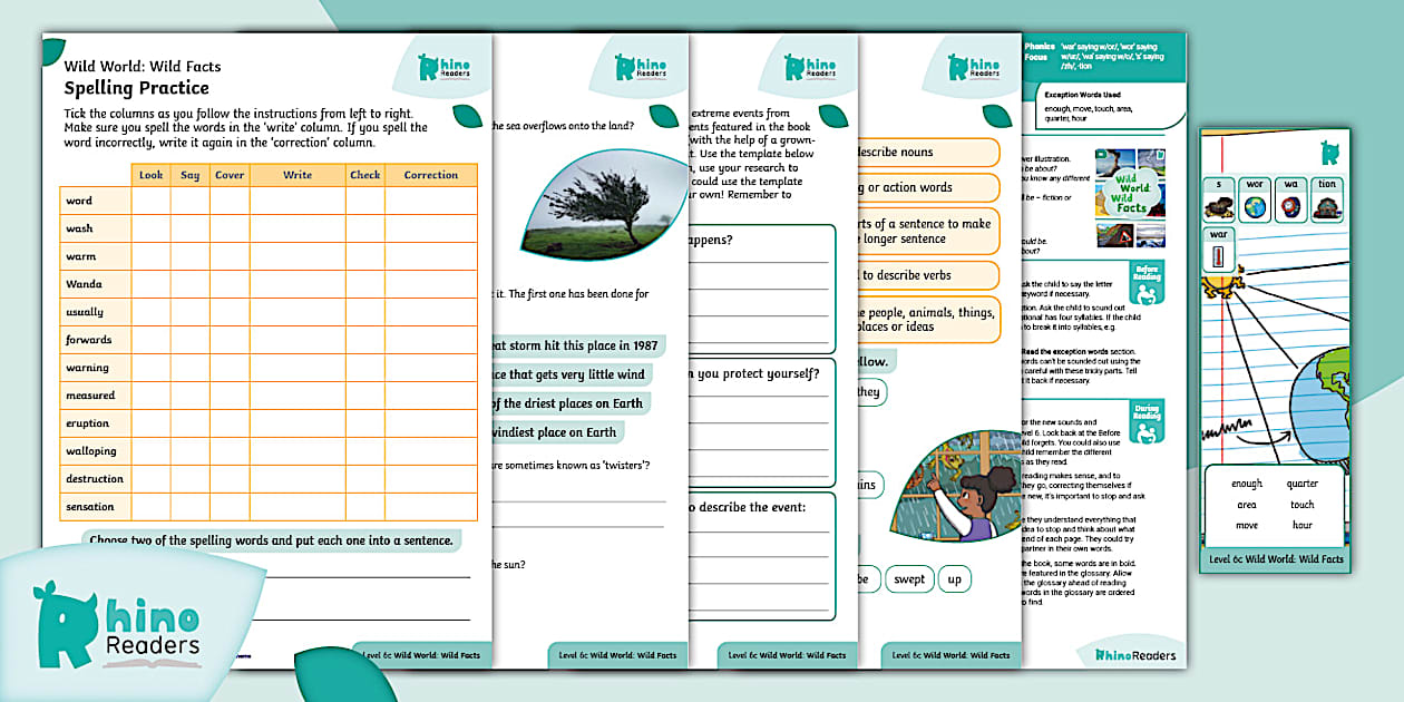 6c Wild World: Wild Facts: Resource Pack - Rhino Readers