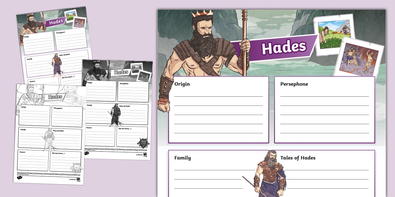 Greek Gods and Goddesses: Hades Fact File Template - Twinkl