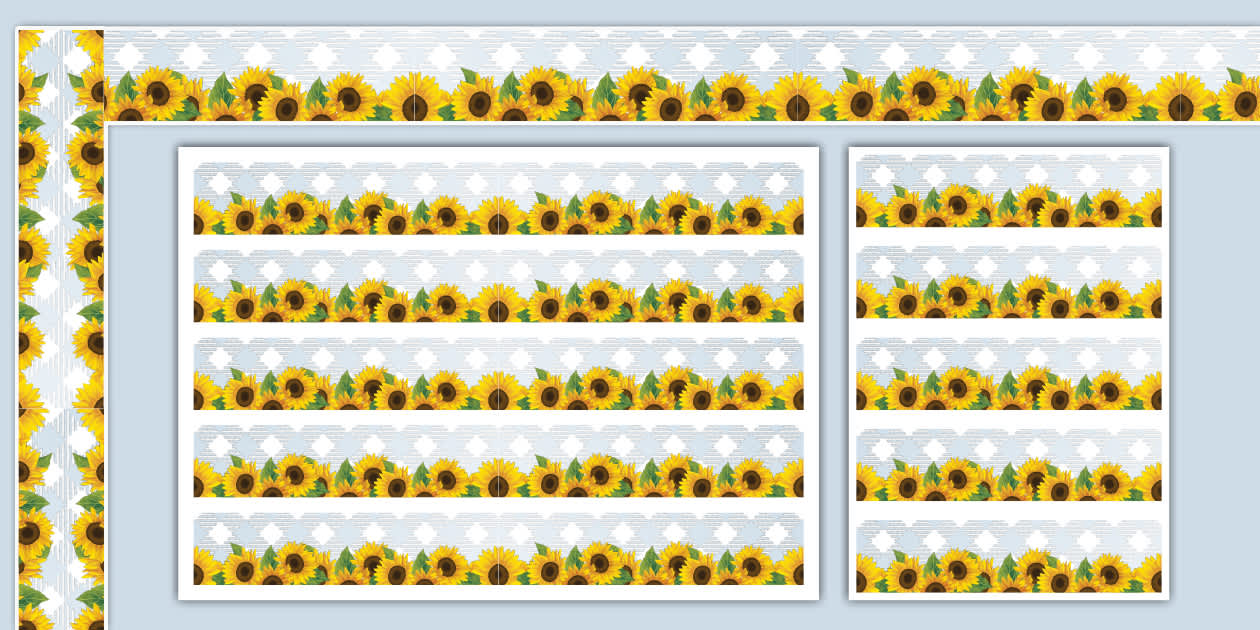 Sunflower-Themed Display Borders (Teacher-Made) - Twinkl