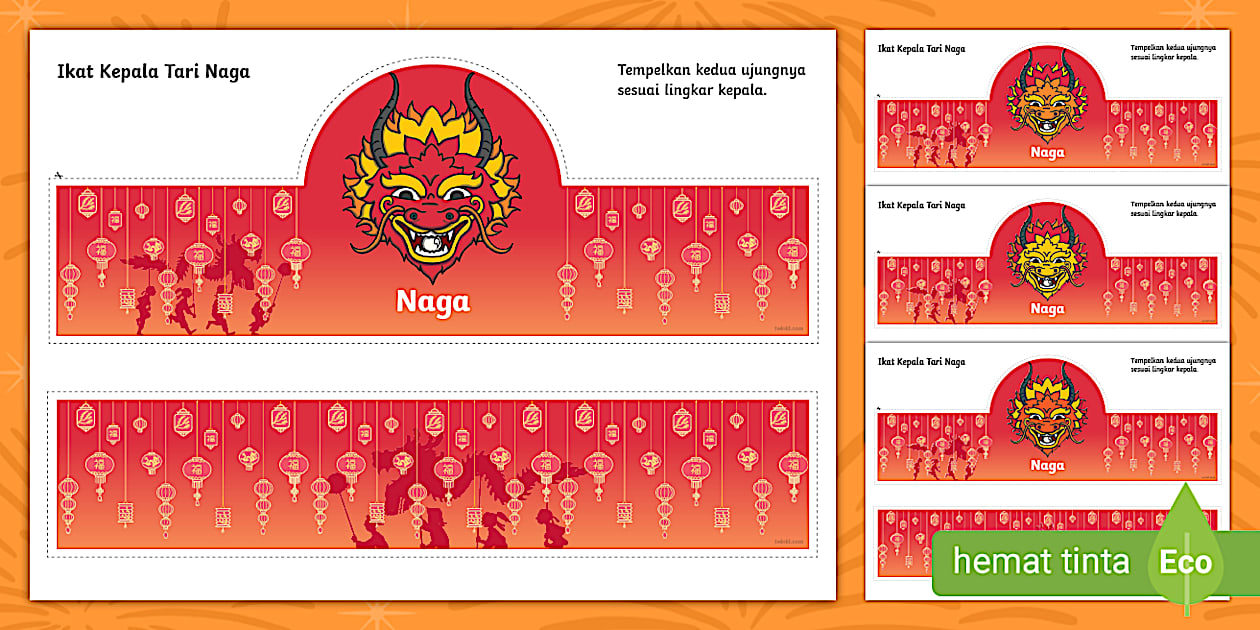 Ikat Kepala Tari Naga Edisi Imlek (teacher made) - Twinkl