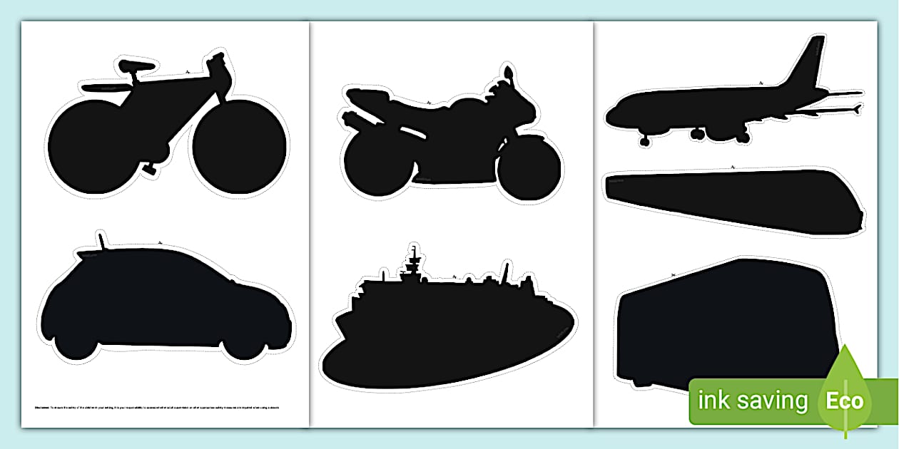 Transport Silhouette Cut-Outs (Teacher-Made) - Twinkl