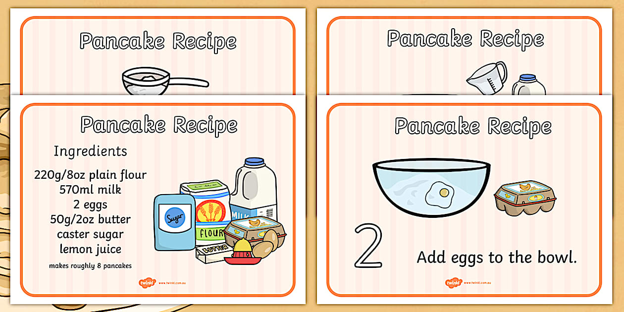 Pancake Recipe Sheets with Measurements (teacher made)