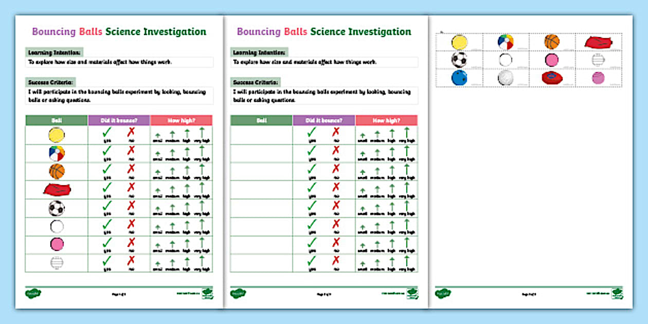 Bouncing Balls Science Investigation (teacher made) - Twinkl