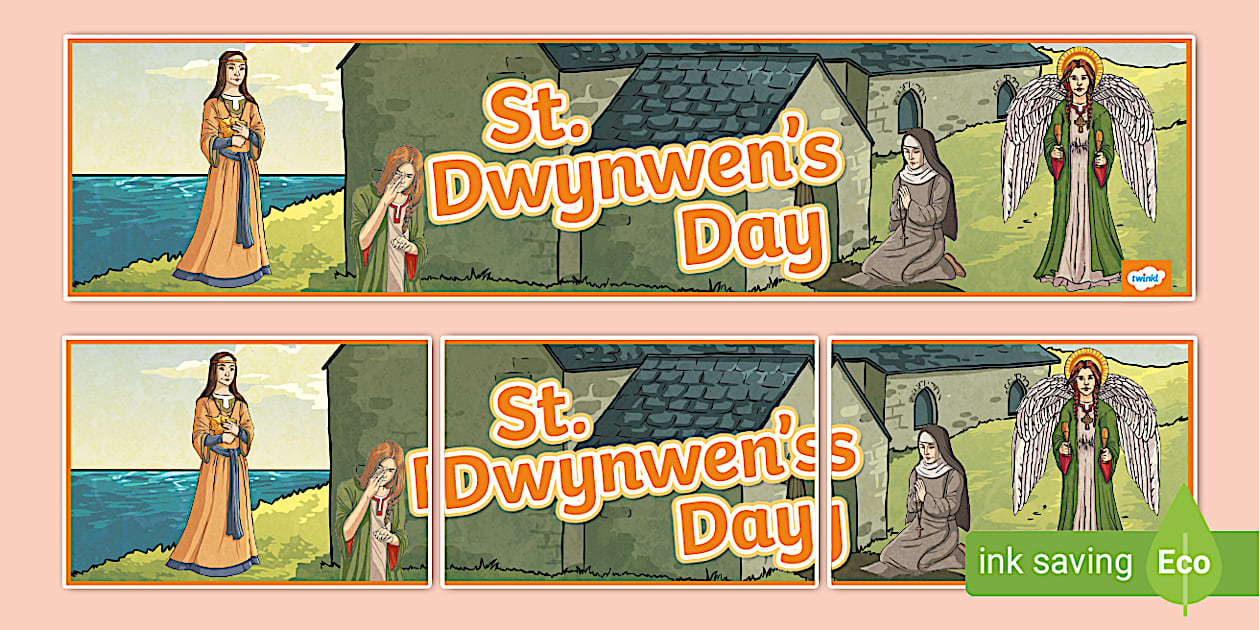 St. Dwynwen's Day Display Banner (Teacher-Made) - Twinkl