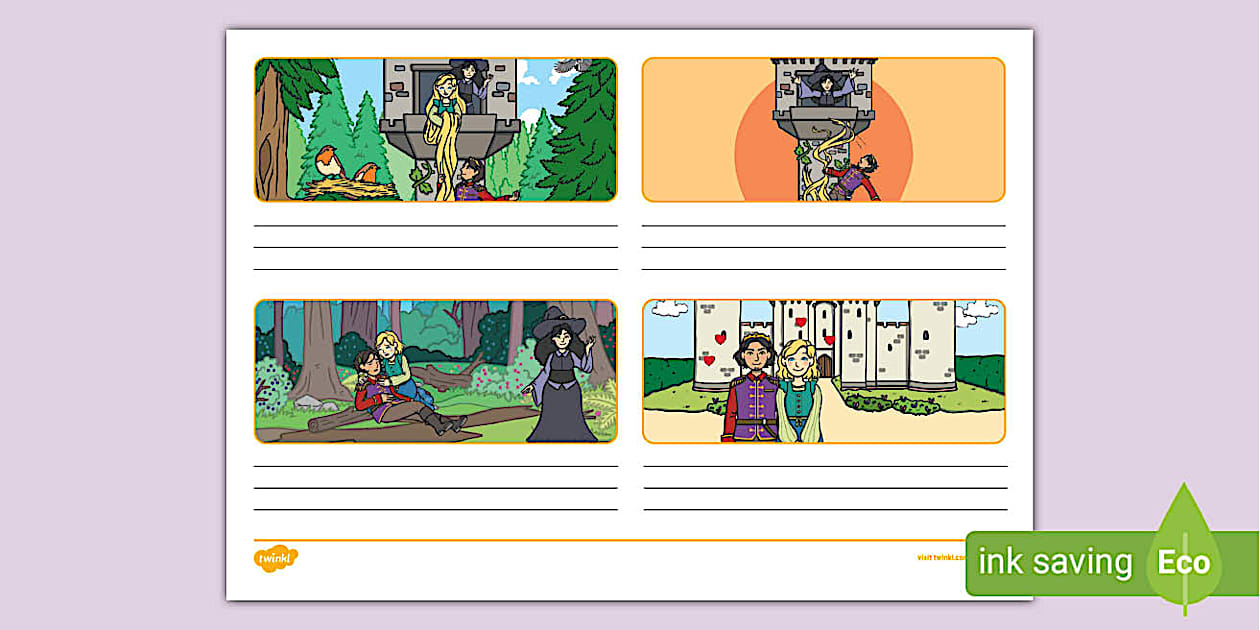 Rapunzel Storyboard Template (teacher made) - Twinkl