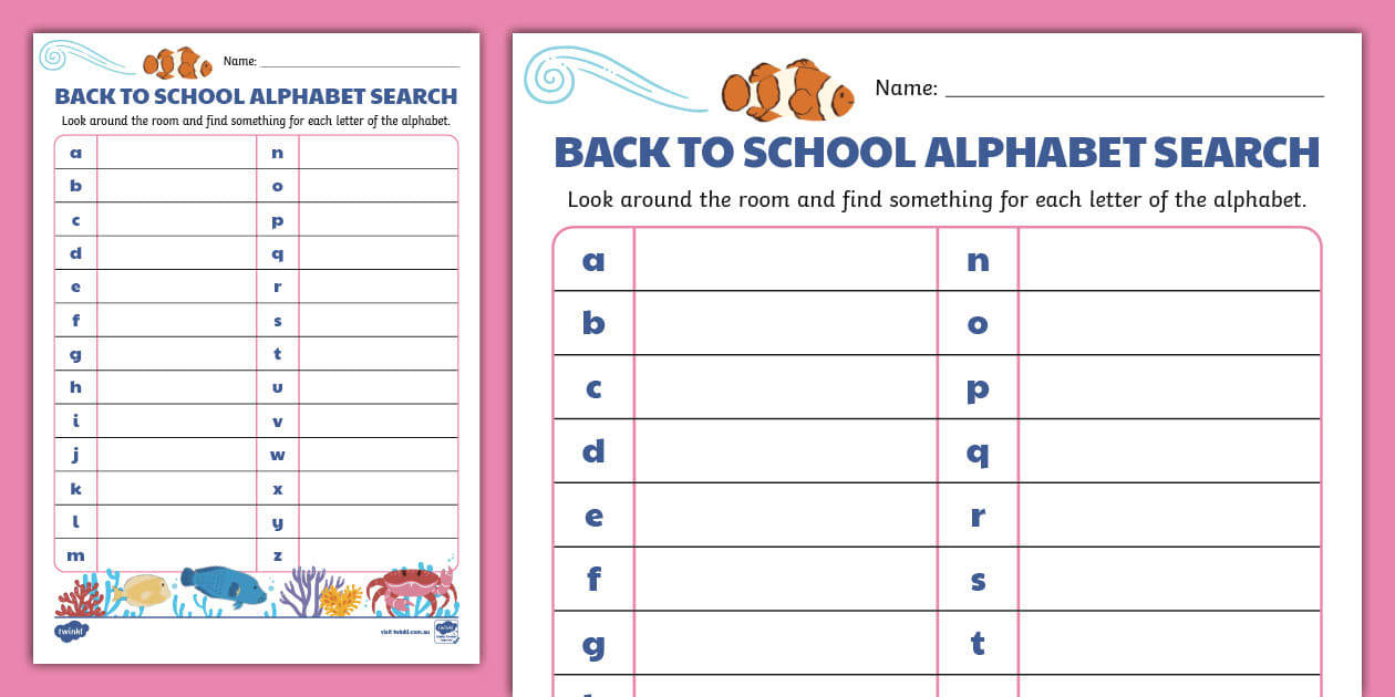 Back To School Alphabet Search (teacher made) - Twinkl