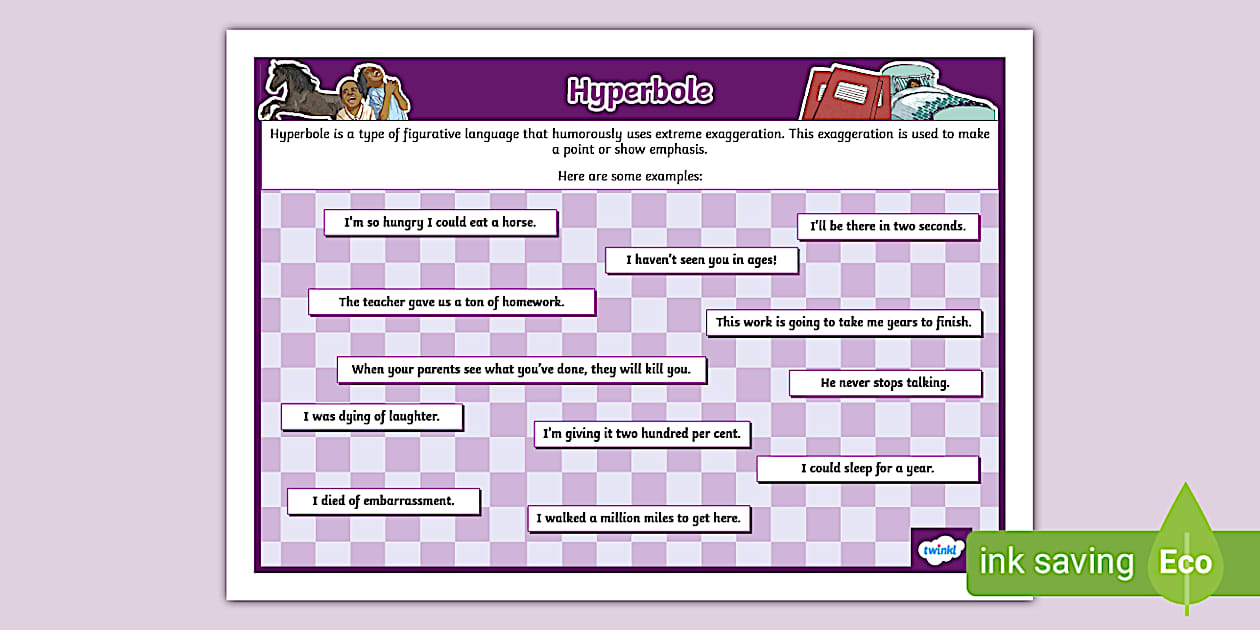 Hyperbole Word Mat (teacher made) - Twinkl