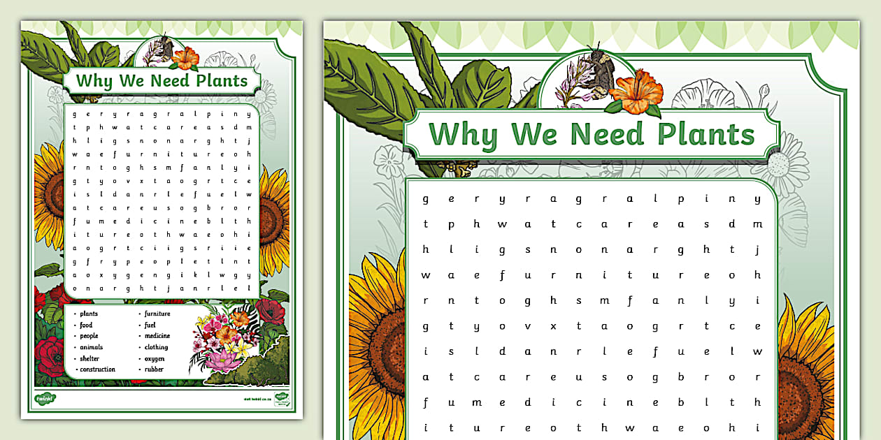 Why We Need Plants - Word Search (teacher made) - Twinkl