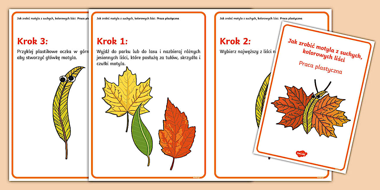 Motyl z liści | Praca plastyczna | Jesień - Twinkl