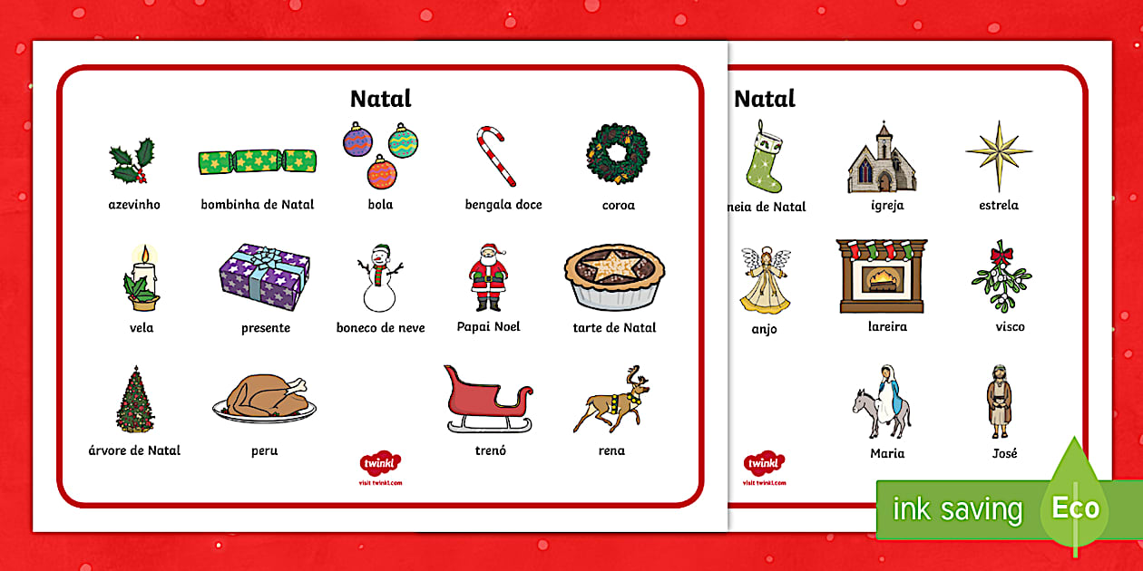 Vocabulário ilustrado de Natal (teacher made) - Twinkl
