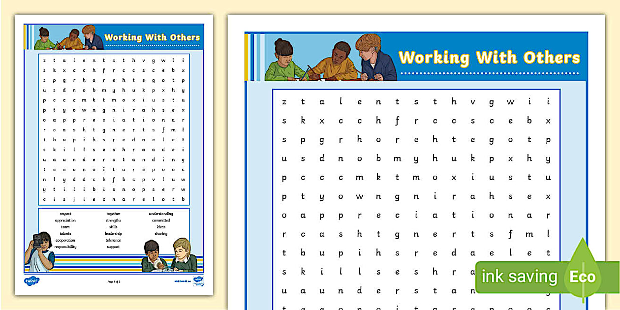 Working With Others Wordsearch (teacher made) - Twinkl