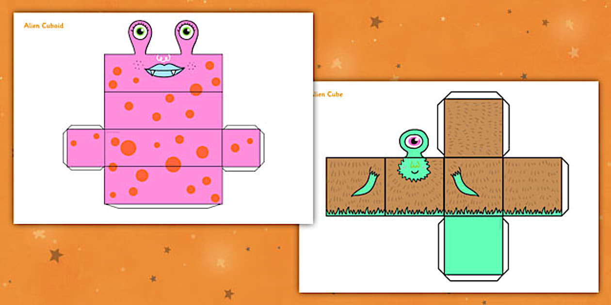 3D Shape Alien Nets (teacher made) - Twinkl