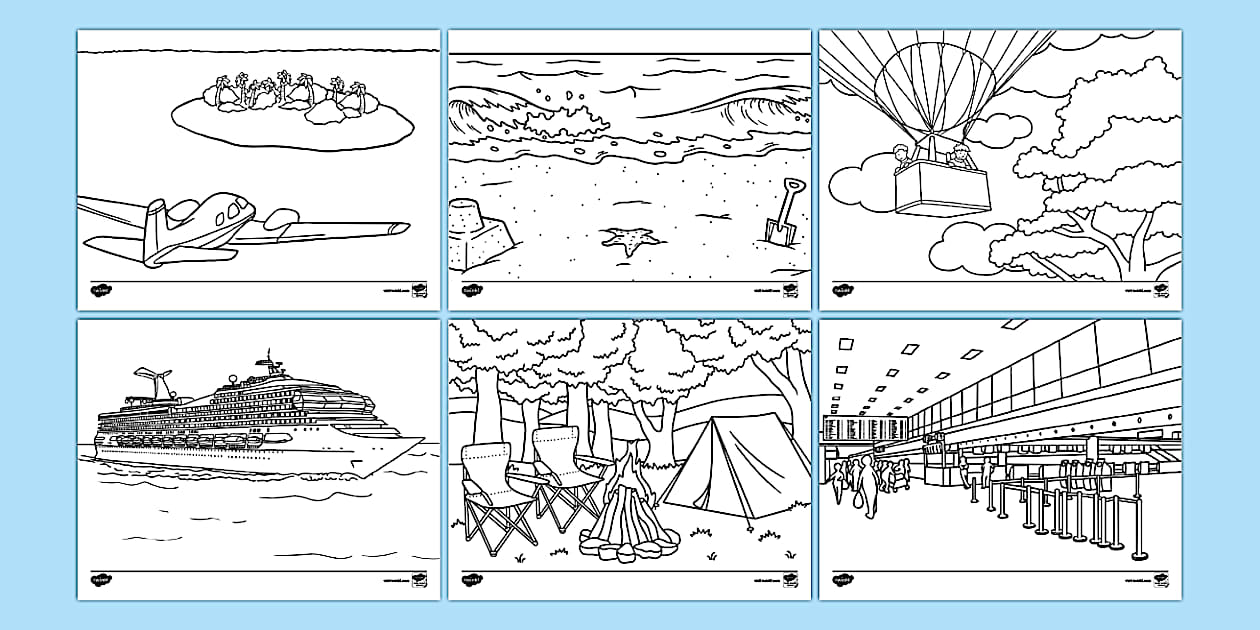 Vacation Coloring Pages | Resource | Twinkl USA - Twinkl