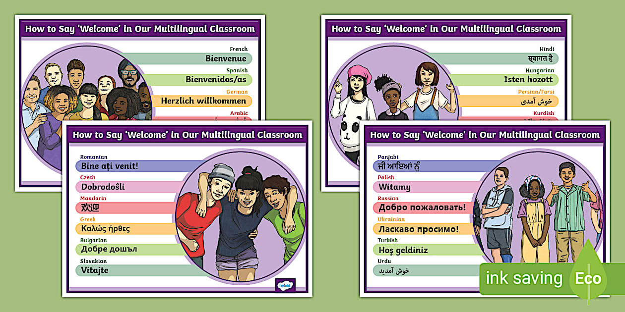EAL Multilingual Classroom Poster - Welcome - Twinkl
